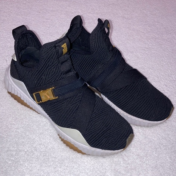 Puma | Shoes | Puma Defy Mid Varsity Slip On Sneakers Black Shoes With ...